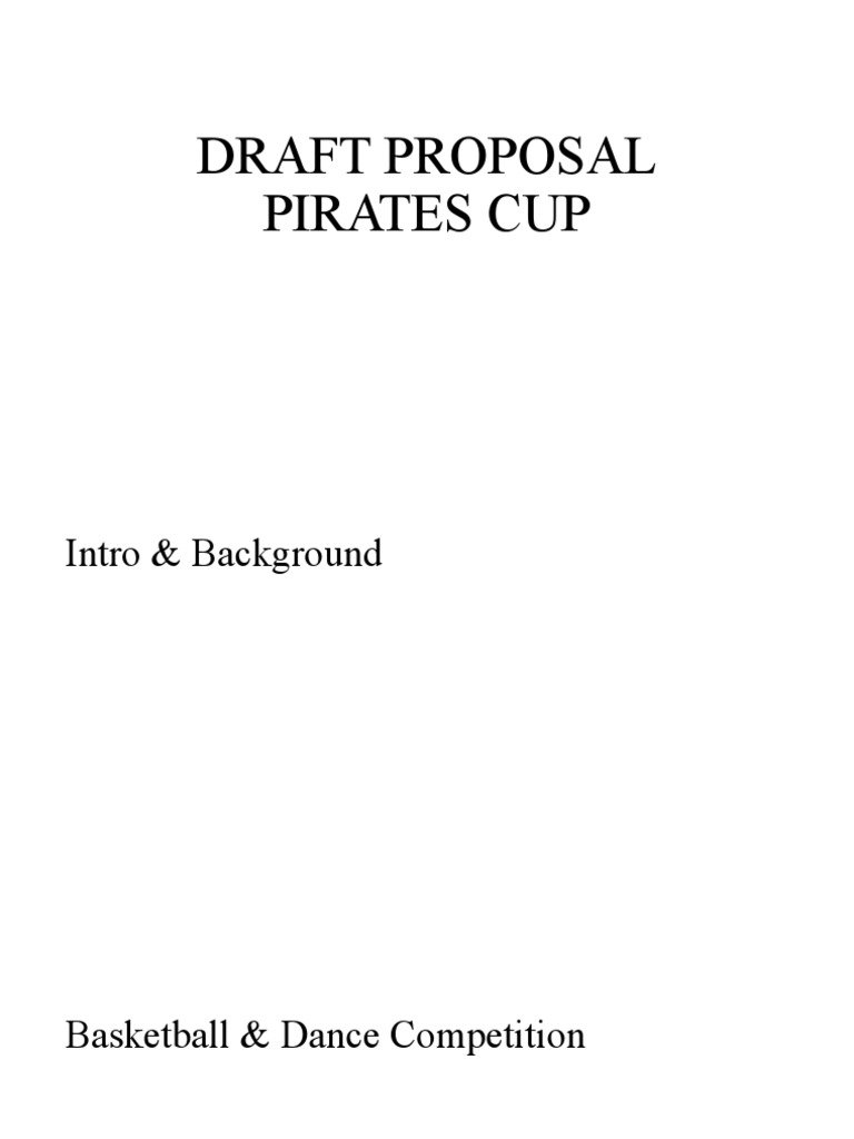 PIRATES CUP - Draft Proposal | PDF | Games & Activities