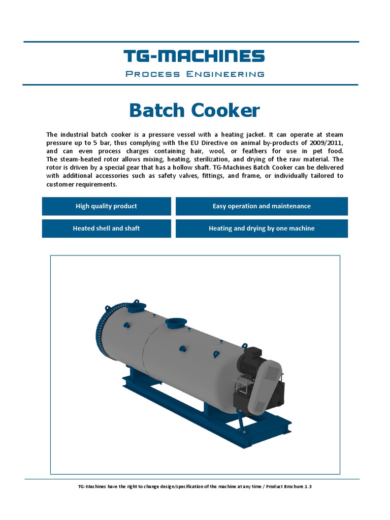 Rendering Batch Cooker Ver. 1.3 | PDF | Pressure Cooking | Mechanical Engineering