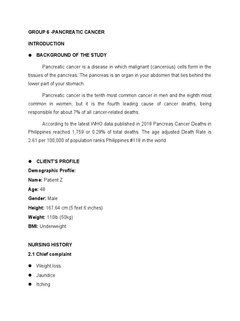 Pancreatic Cancer Case Study Analysis | PDF | Pancreas | Pancreatic Cancer