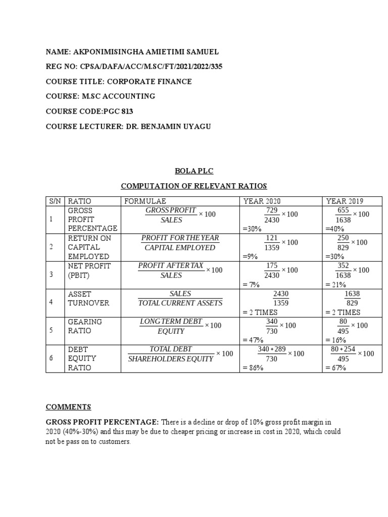Amesa Sam | PDF | Equity (Finance) | Leverage (Finance)