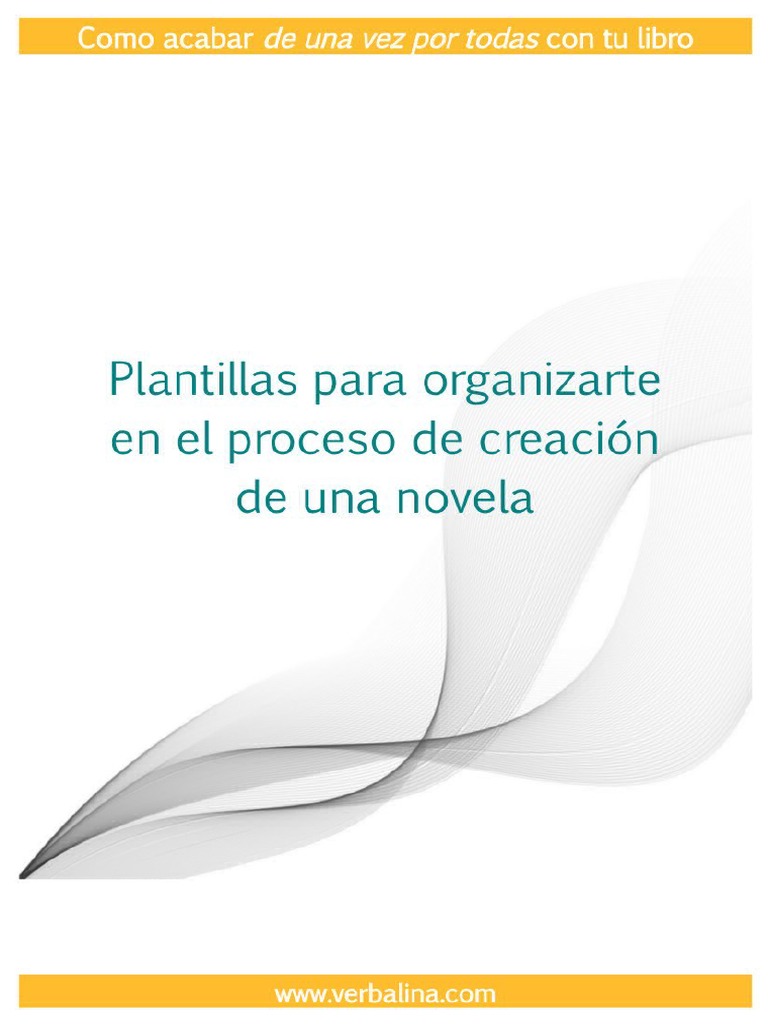 Plantillas Planificar Escribir Novela | PDF | Libros | Autor