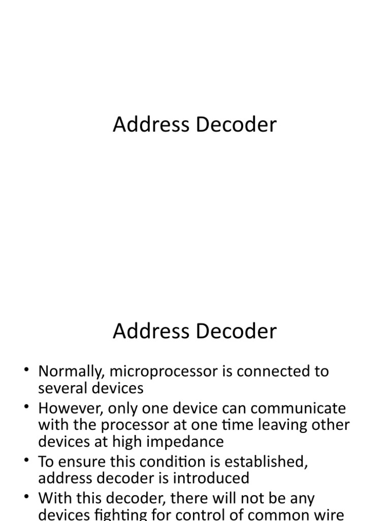 Address Decoder | PDF | Central Processing Unit | Random Access Memory
