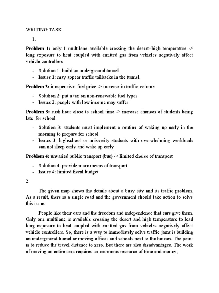 Writing Task | PDF | Traffic | Traffic Congestion
