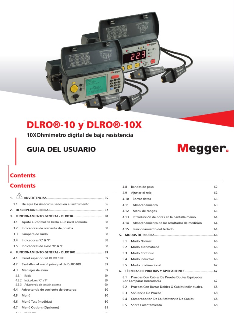 Megger DLRO10 - DLRO10X - UG - Es | PDF | Corriente eléctrica ...
