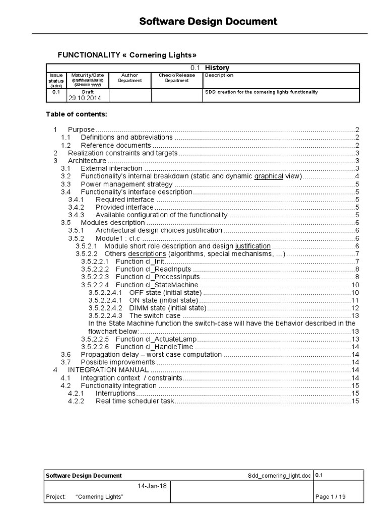 Software Design Document Software Design | PDF | Computer Programming ...