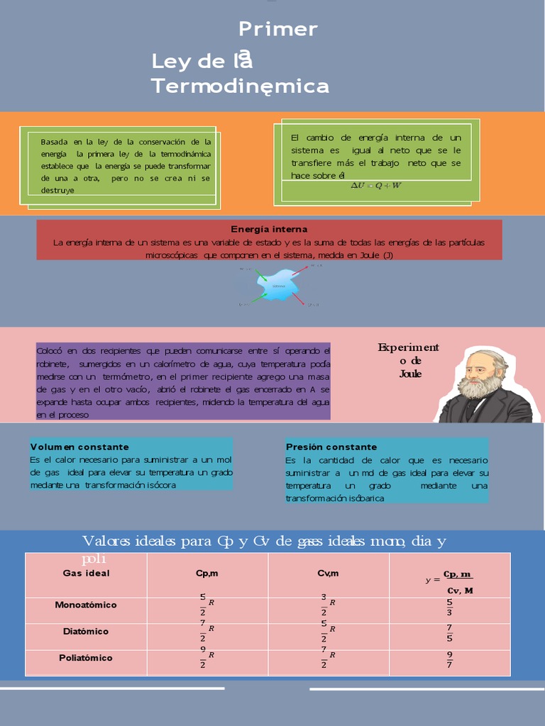 Infografia Ley de Los Gases Termodinamica | PDF | Gases | Temperatura