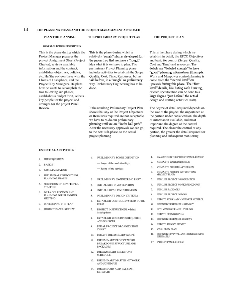 Project Management Planning Phase Guide | PDF | Project Management ...