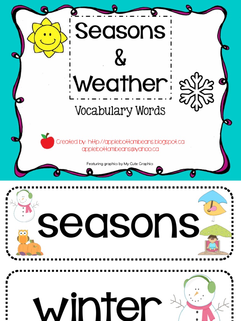 Seasons & Weather: Vocabulary Words | PDF