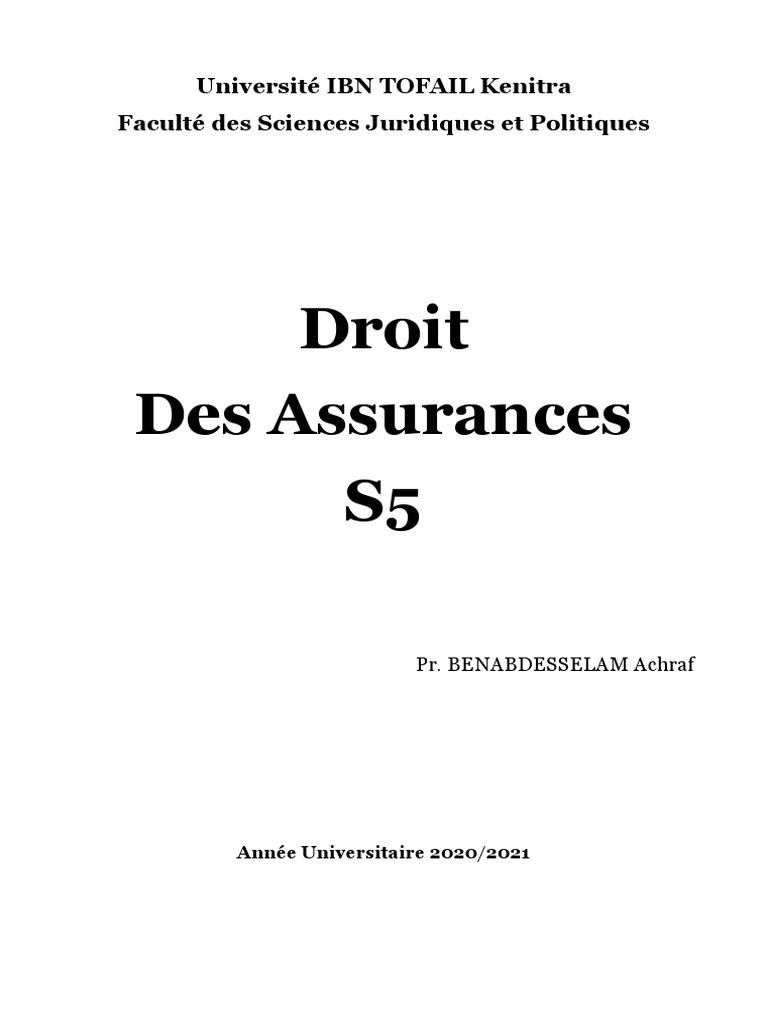 Introduction au Droit des Assurances | PDF | Assurance | Compétence