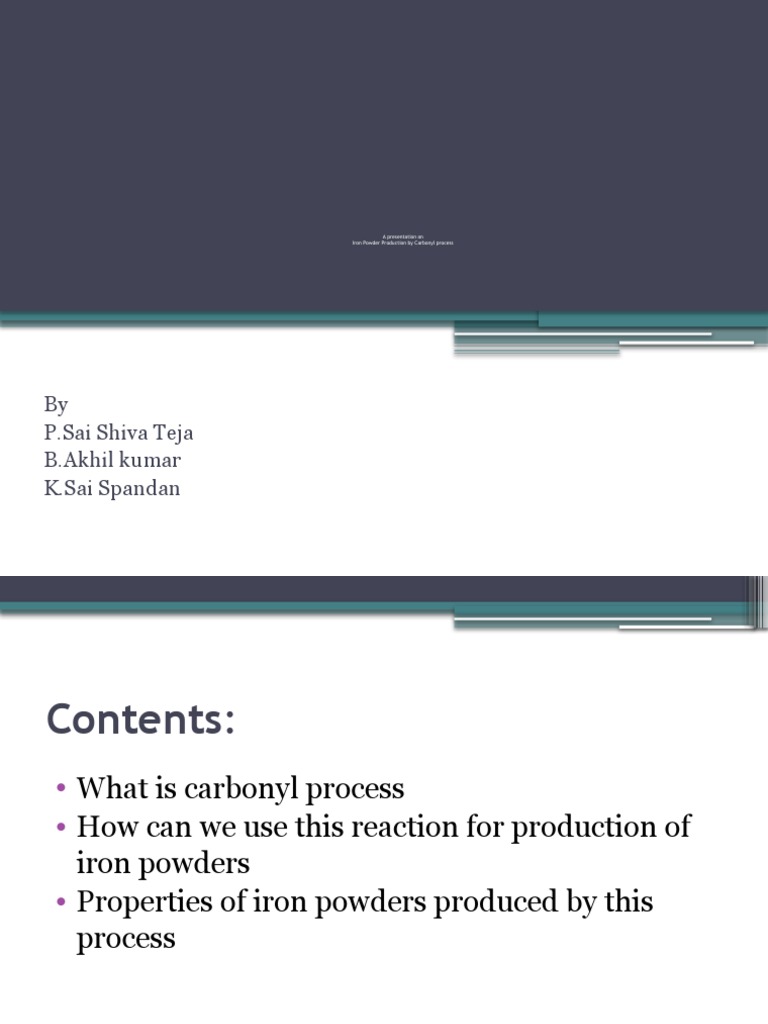 Carbonyl Reduction Iron | PDF | Science & Mathematics