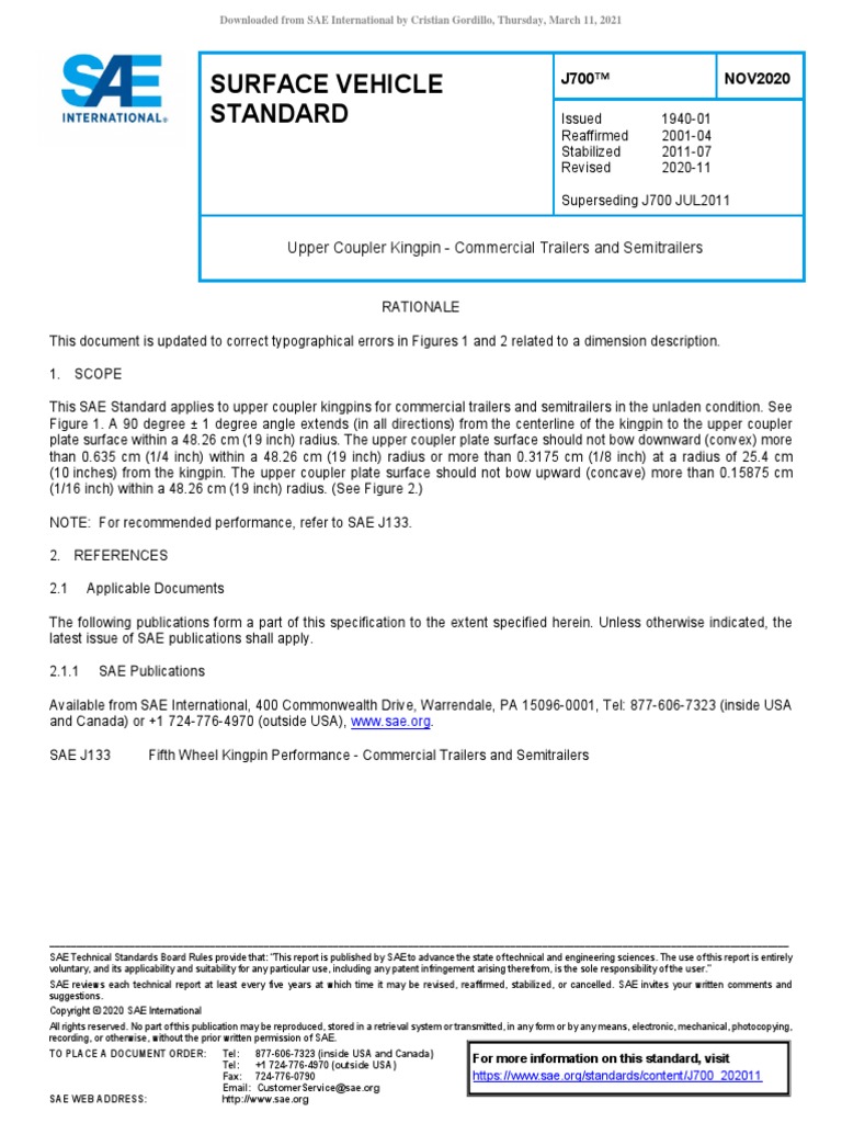 Sae j700 2020 King Pin Servicio Regular | PDF | Intellectual Works ...