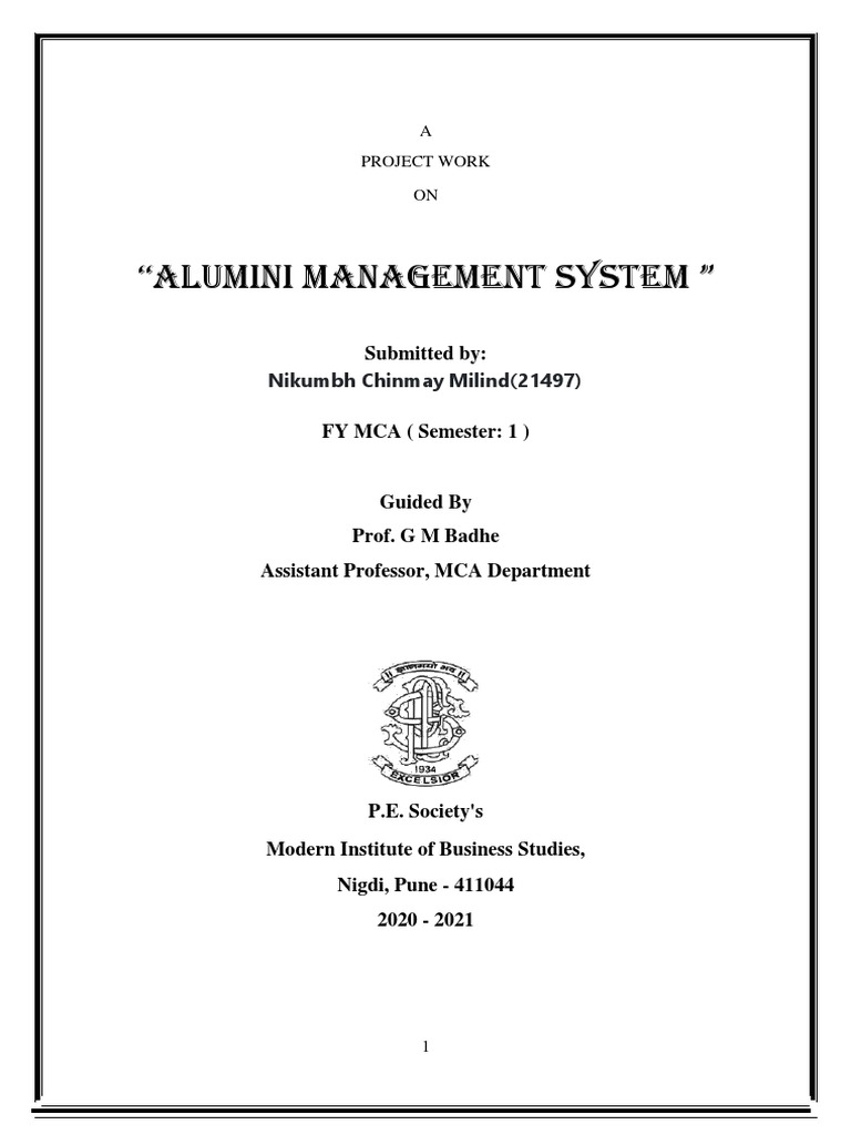 Alumni Management System Project Report | PDF | Login | User (Computing)