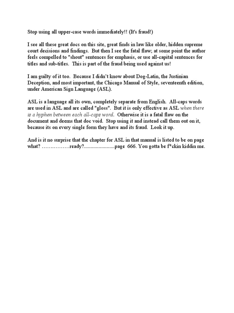 Stop Using All-Caps Words and Sentences Now!! | PDF