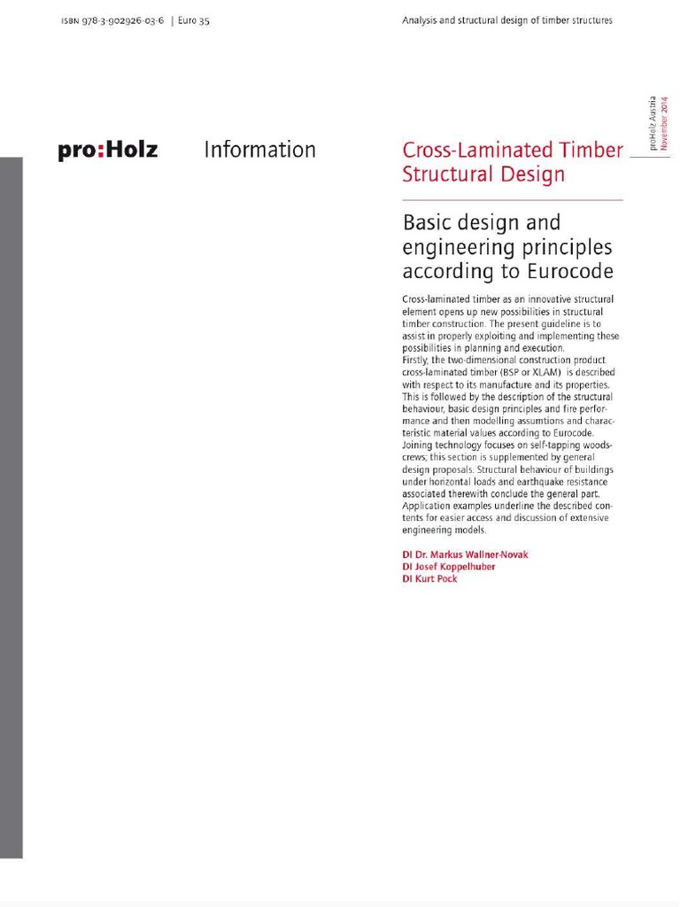 Cross Laminated Timber Structural Design | PDF