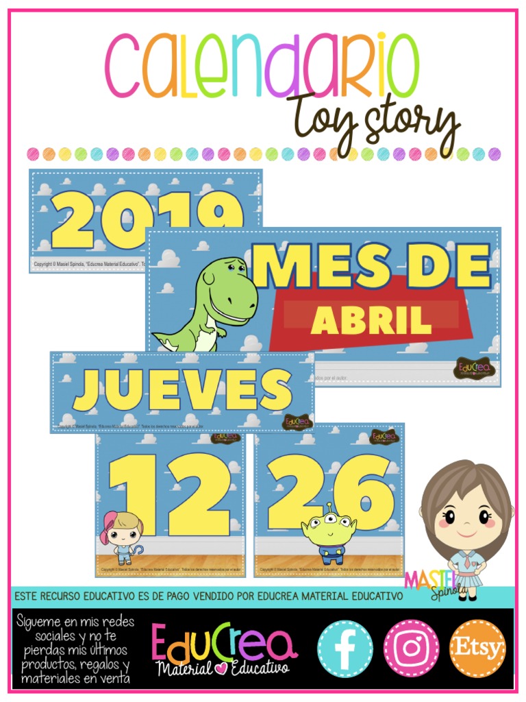 Educrea 001. Calendario Toy Story | PDF | ciberespacio | Informática