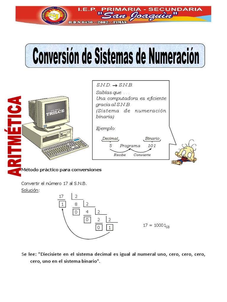 Conversion de Sistemas de Numeracion SECUNDARIA | PDF | Lexicología ...