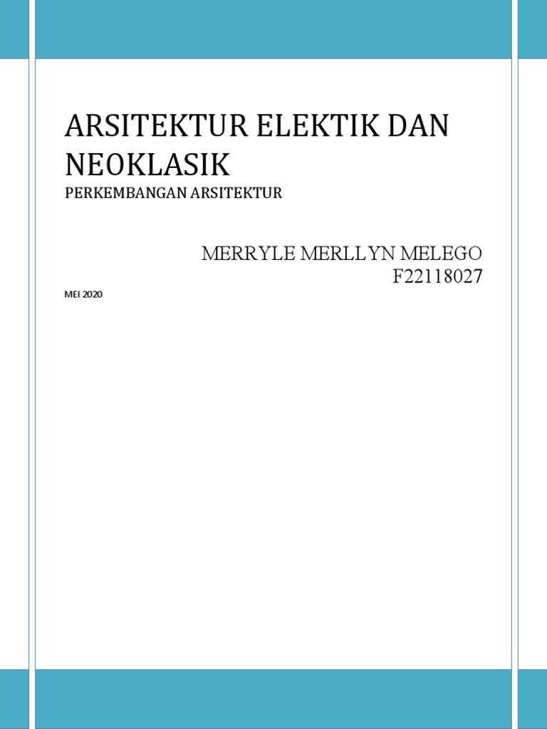 Arsitektur Elektik Dan Neoklasik Pdf
