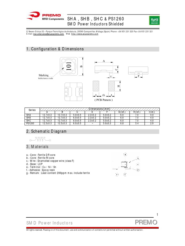 Sha, SHB, SHC &PS1260 | PDF | Electricity | Electrical Components