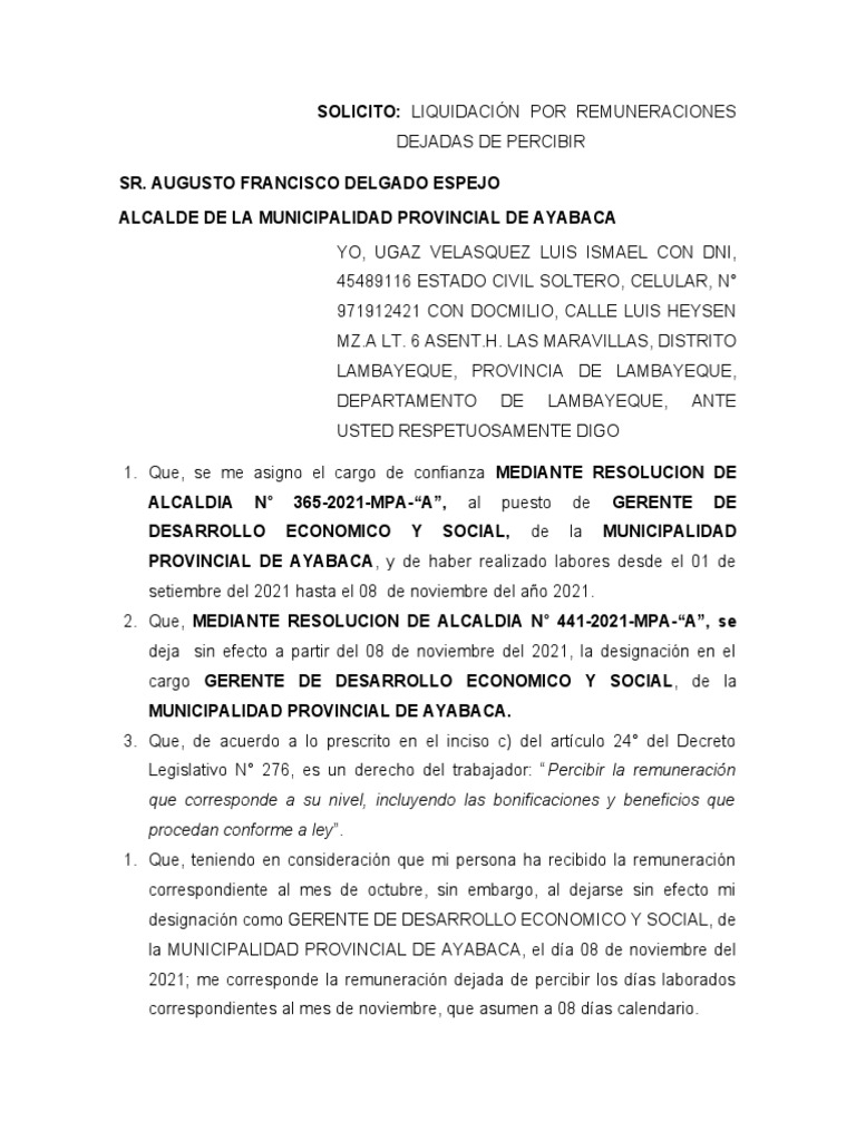 SOLICITO | PDF | Gobierno