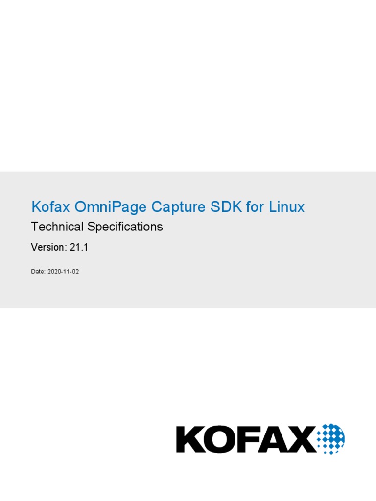 Kofax Omnipage Capture SDK 21.1 For Linux Technical Specifications | PDF | Linux Distribution ...
