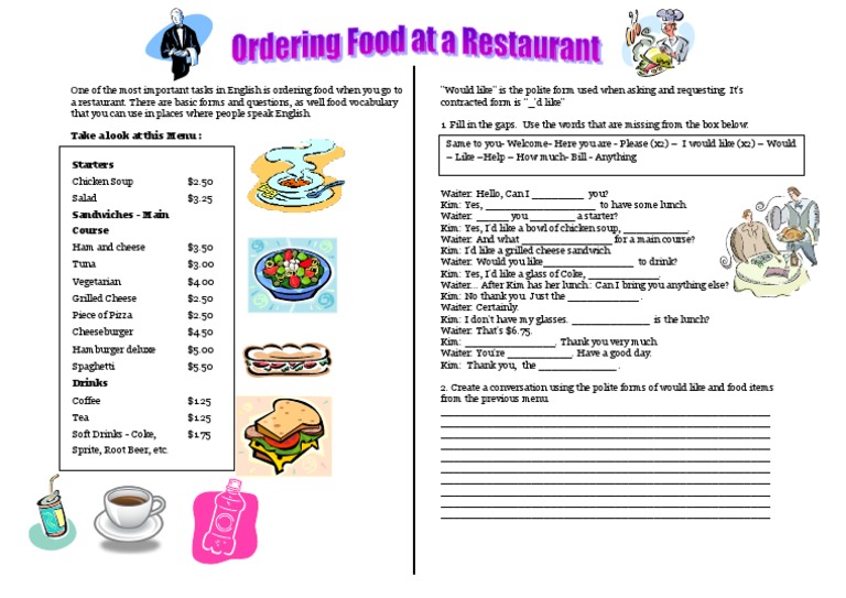 Ordering Food at A Restaurant Ordering A Meal Role Plays Drama and ...