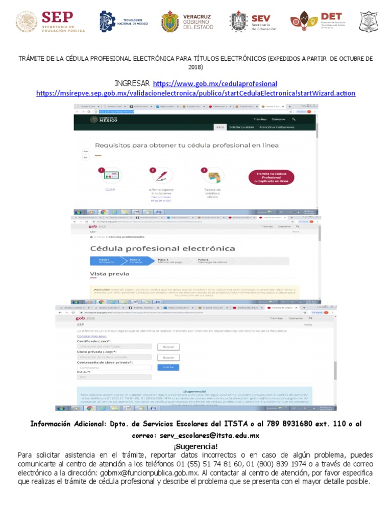 Trámite de Cedula Profesional para Titulos Electronicos | PDF