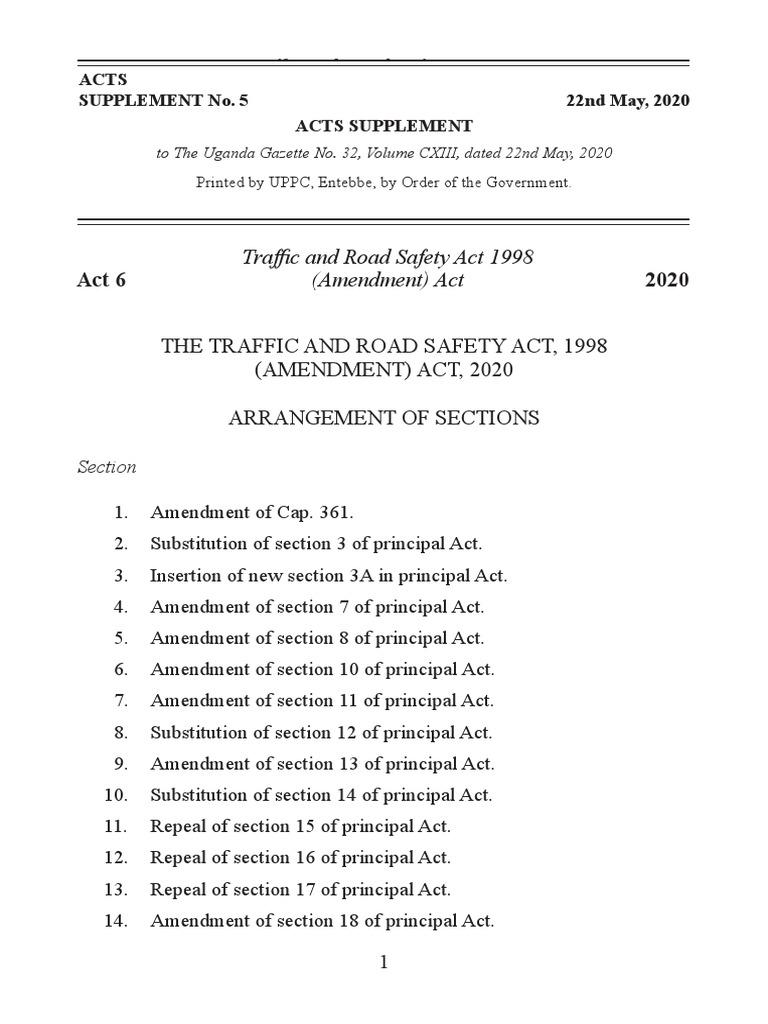 Traffic and Road Safety Act Amendments 2020 | PDF | Driver's License | Bus