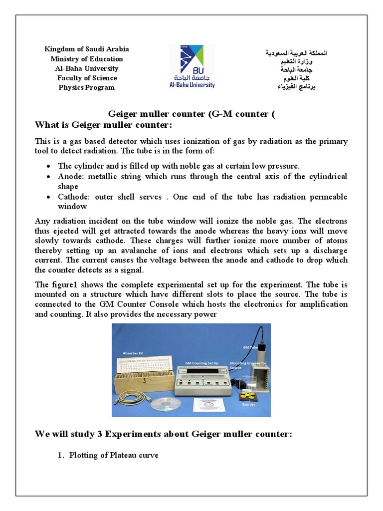 Geiger Muller Counter Experiments | PDF | Vacuum Tube | Ionization