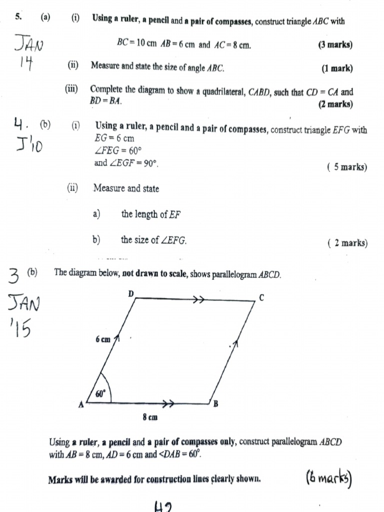 Construction Past Papers | PDF | Tools | Elementary Mathematics