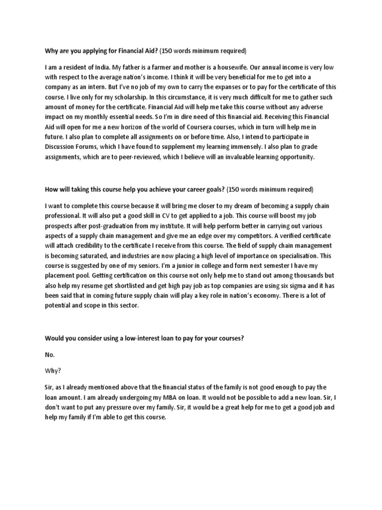 Coursera Financial Aid Answers | PDF | Economies