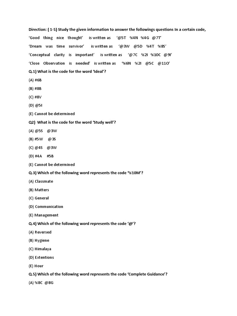 Coding Decoding PDF | PDF | Cognition | Cognitive Science Coding Decoding PDF | PDF | Cognition | Cognitive Science