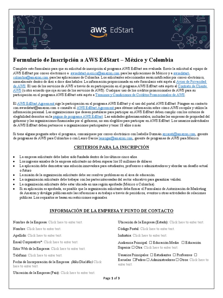AWS EdStart | PDF | Business | Empresa de inicio