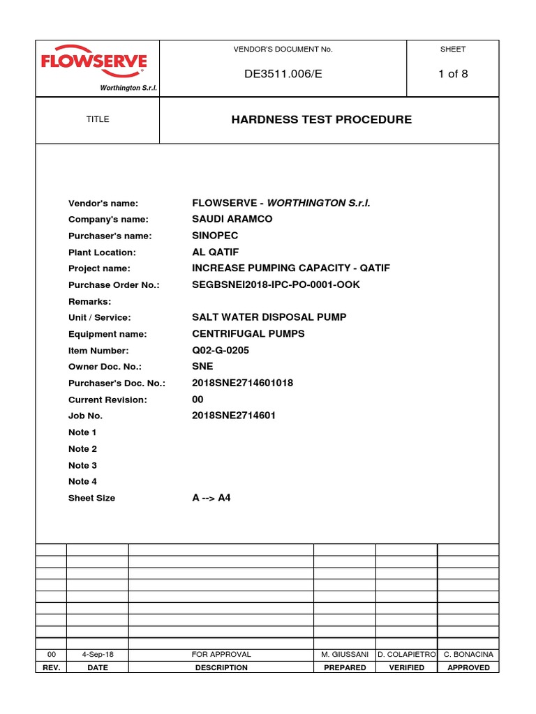 Hardness Testing Procedure SQ87/E | PDF | Hardness | Construction