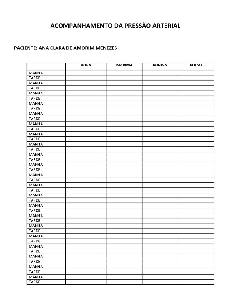 Acompanhamento Da Pressão Arterial | PDF