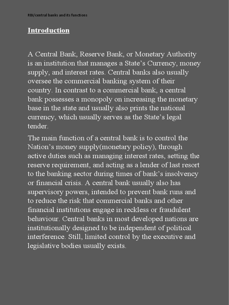 Class 12 Economics Project File | PDF | Reserve Bank Of India | Central ...