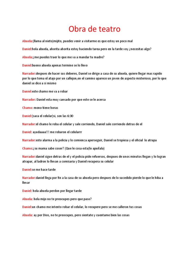 Obra De Teatro Daniel Pdf