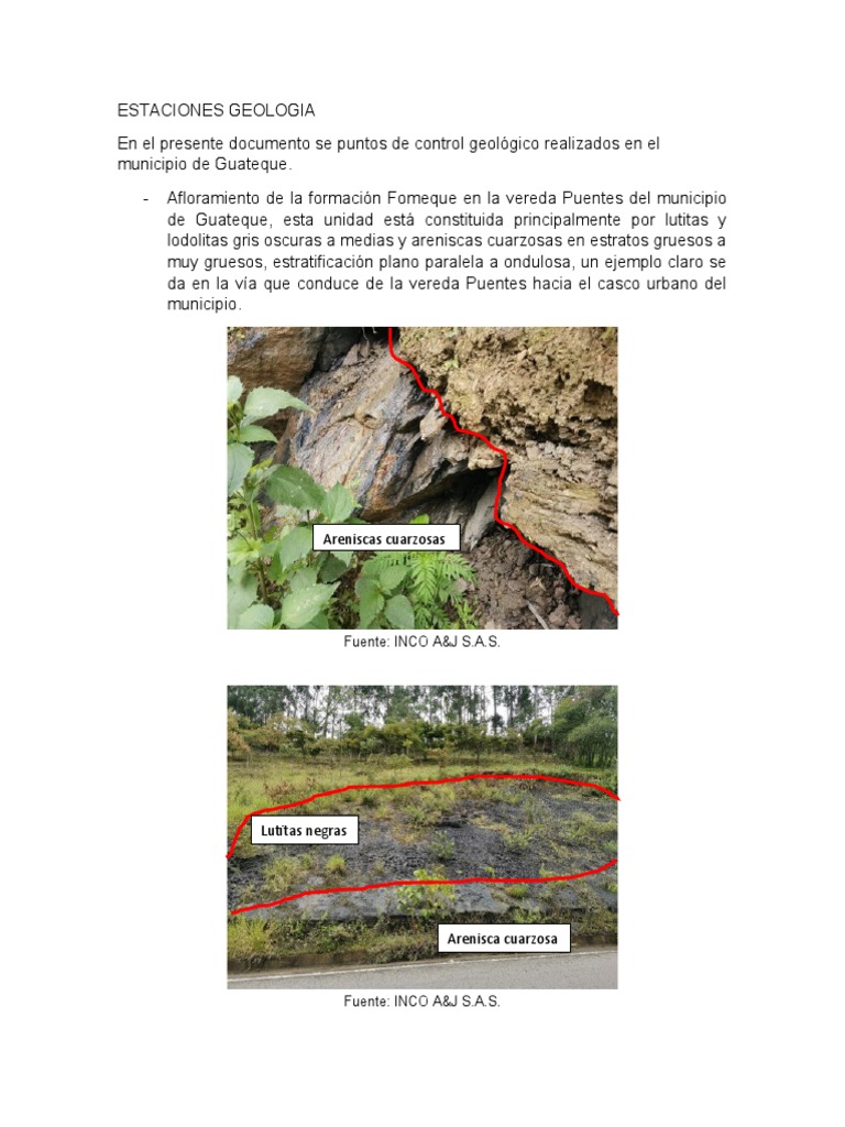 Estaciones Geologia | PDF | Roca (geología) | Estrato