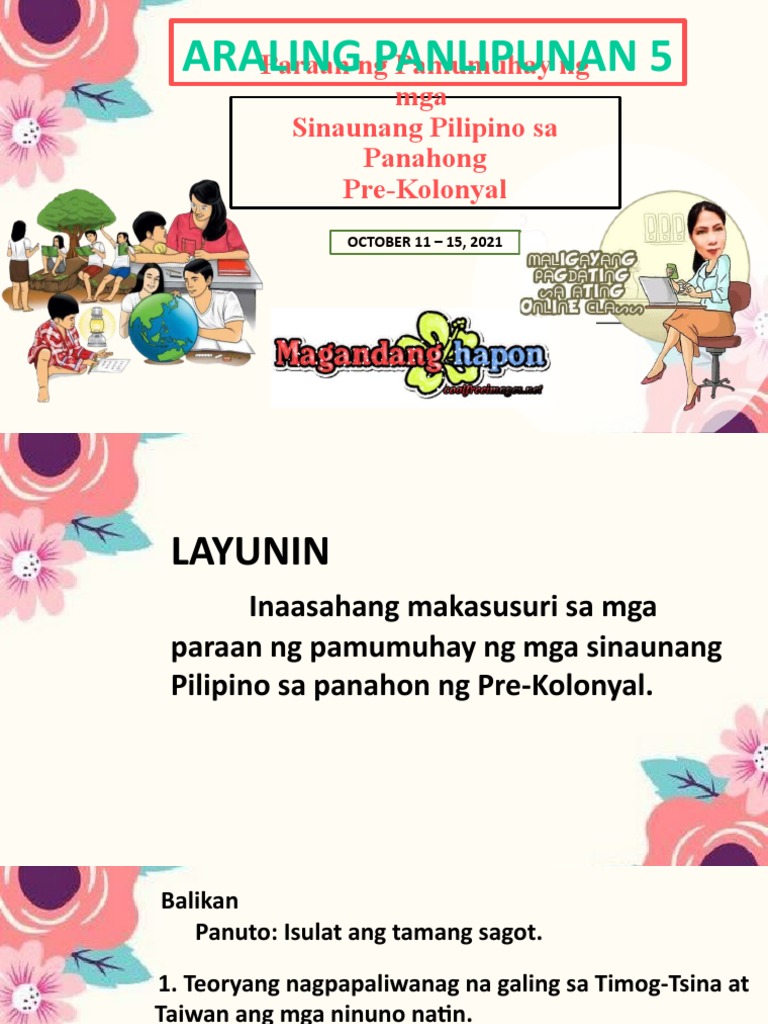 AP5 Q1 W4-Panahong PRE-KOLONYAL | PDF