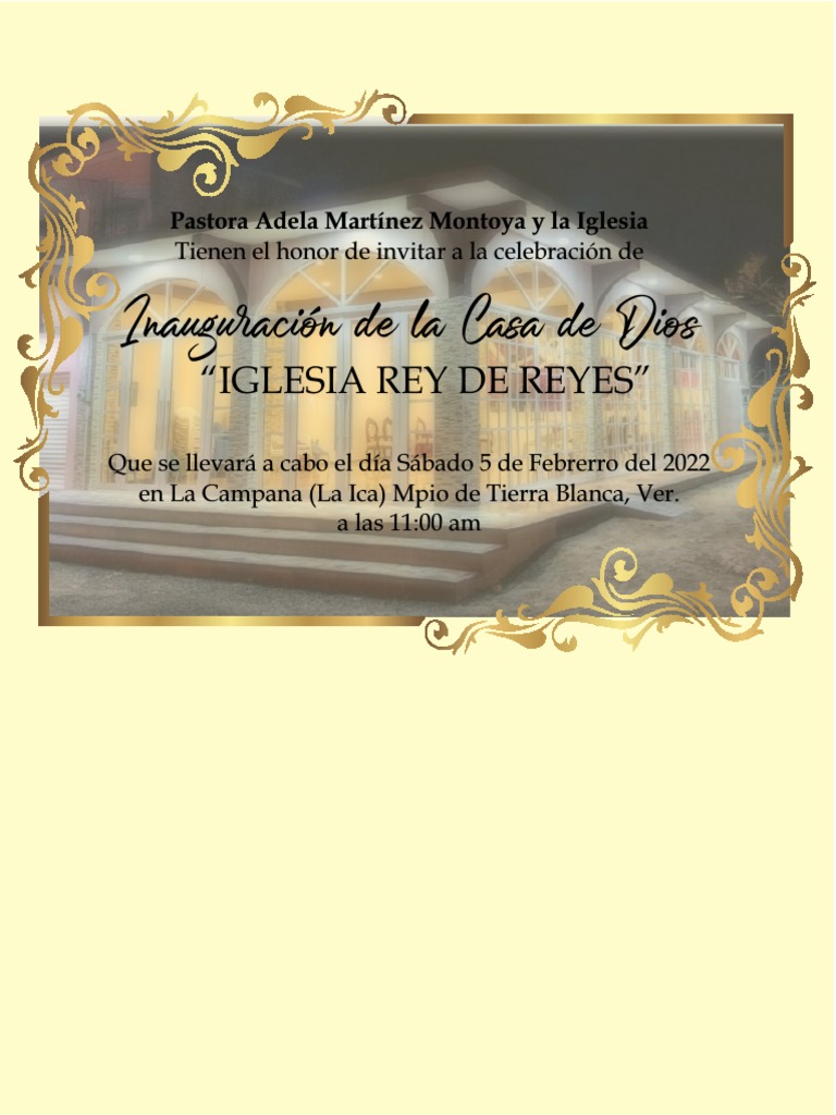 Invitacion Iglesia Rey de Reyes | PDF