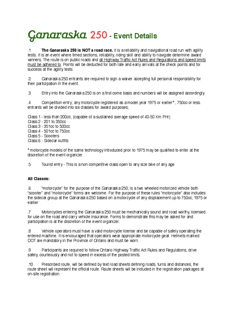 g250-15 Rules W Team v2 150118 | PDF | Motorcycle | Road