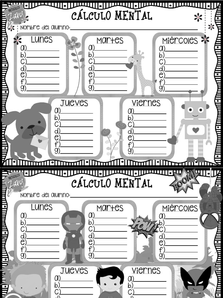 Cuaderno de Cálculo Mental | PDF | Métodos y materiales de enseñanza