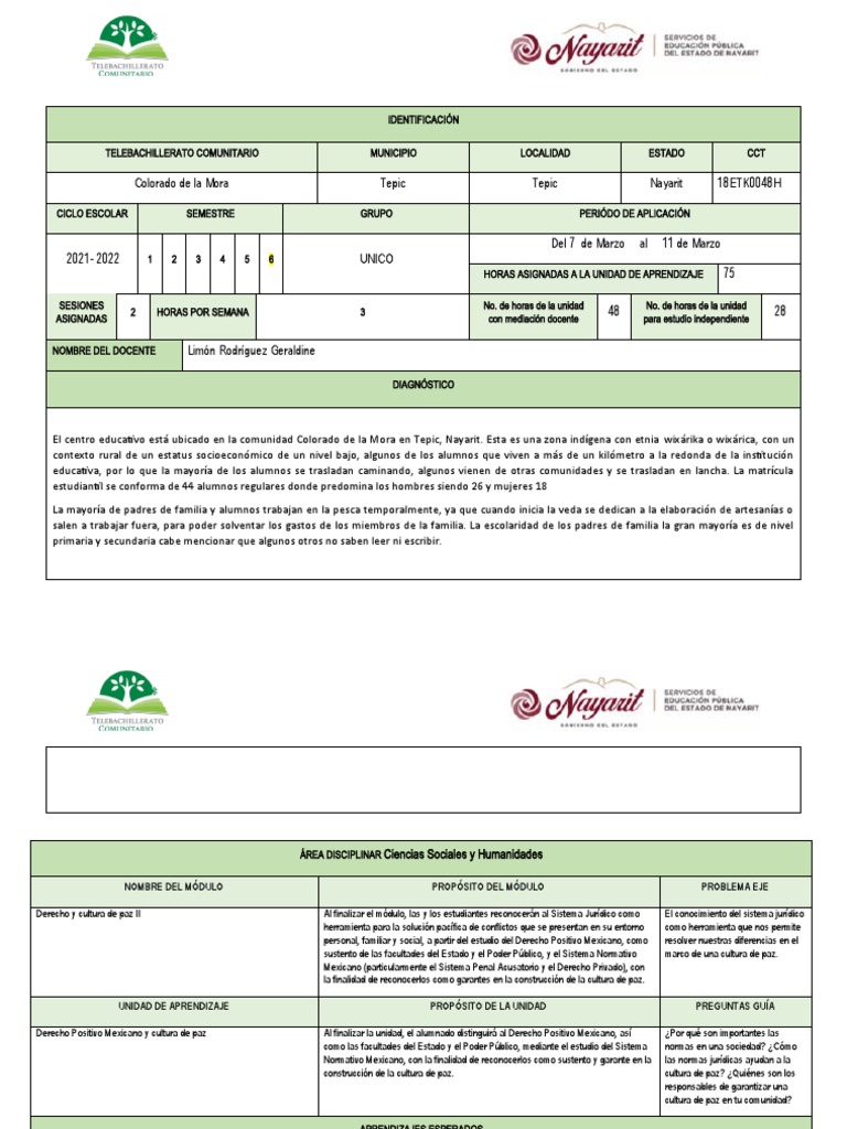 48H DCP P1 Sema5 Semevi | PDF | Evaluación | México