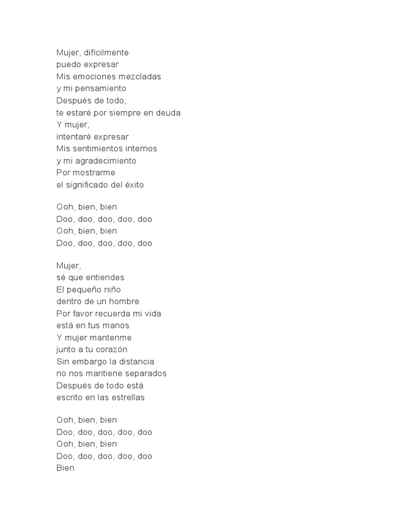 Letra Woman Jhon Lennon | PDF