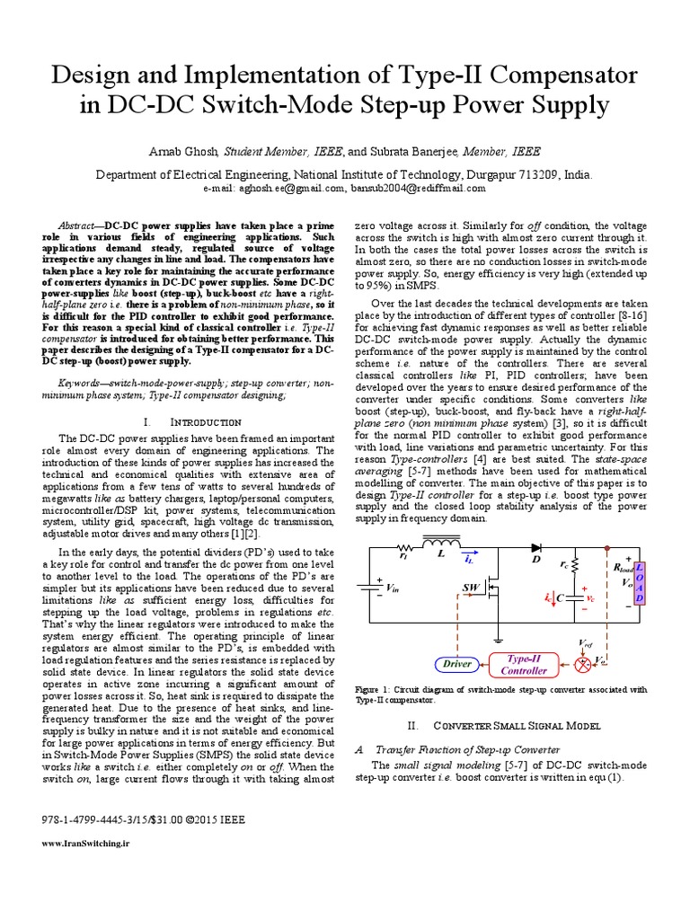 Design and Implementation of Type II Compensator in DC DC Switch Mode ...