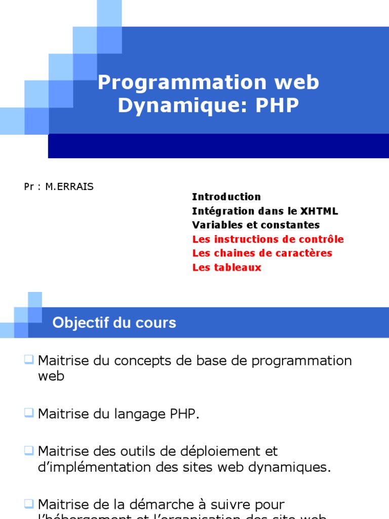 Introduction à la programmation PHP | PDF | PHP | Internet et Web