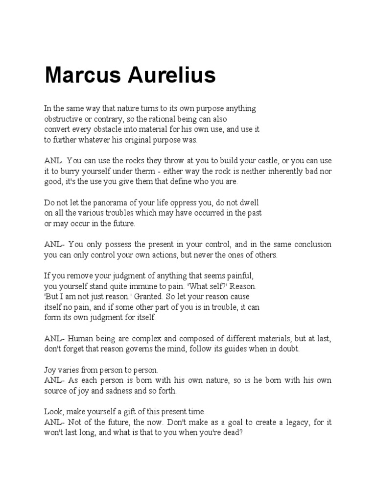 Marcus Aurelius | PDF | Reason | Anger