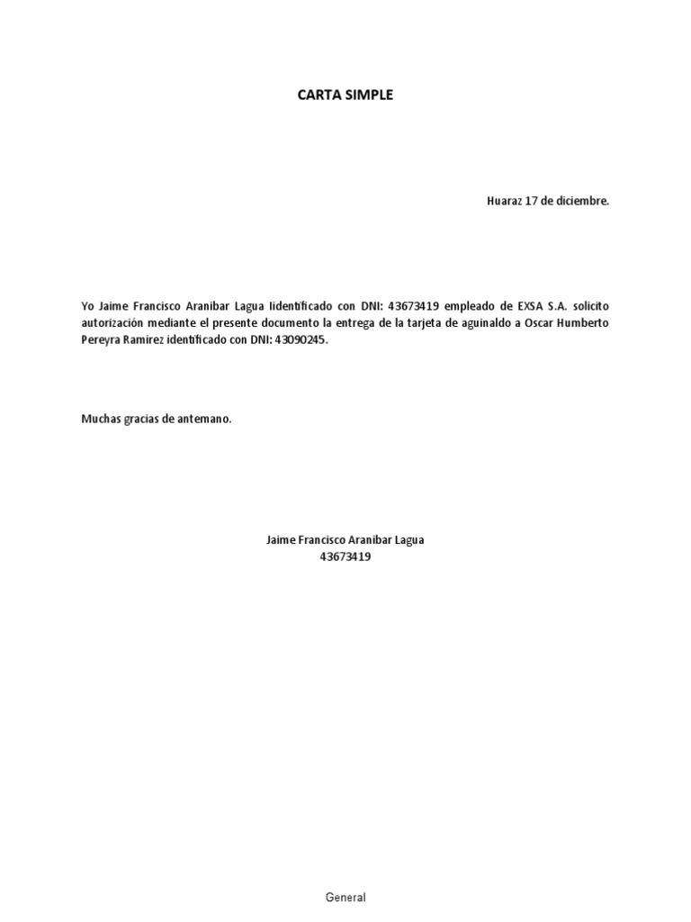 Carta Simple | PDF
