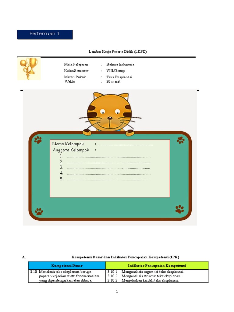 LKPD Pertemuan 1 | PDF