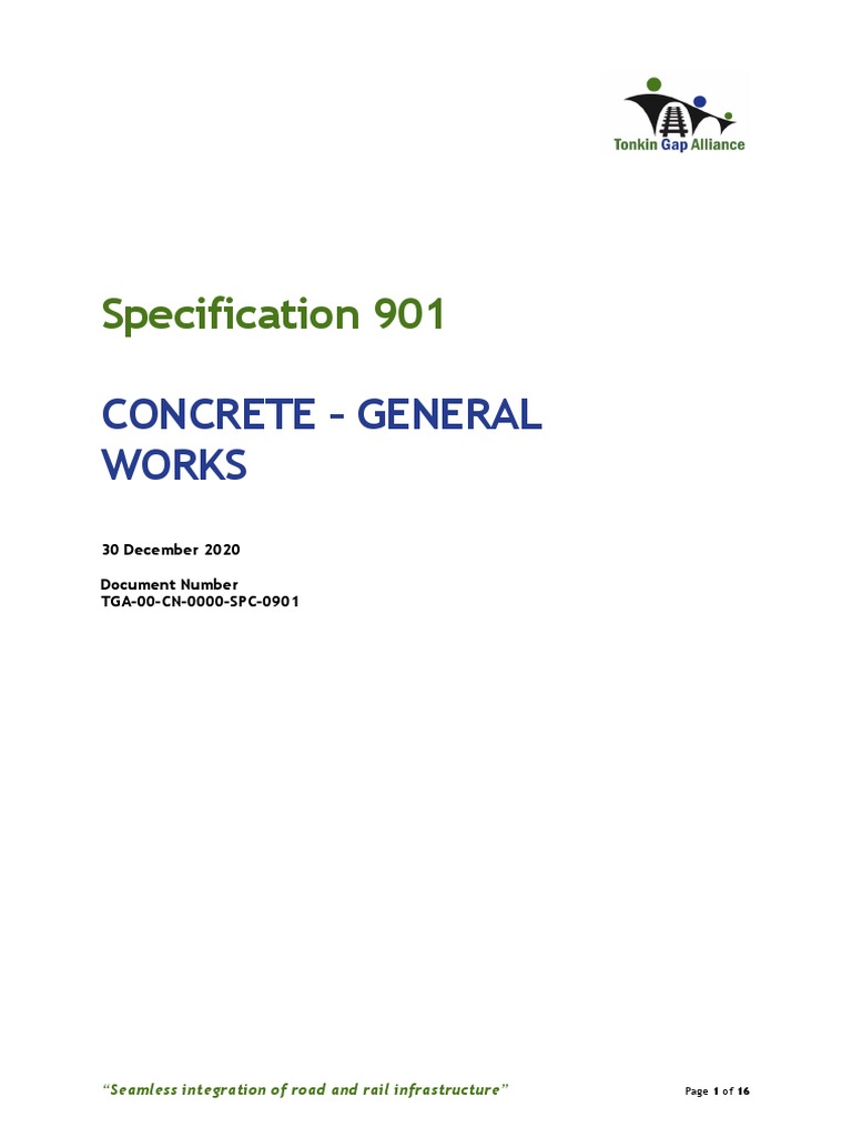 Specification 901: Concrete - General Works | PDF | Concrete ...