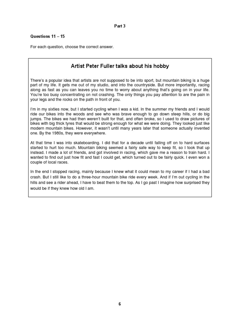 Artist Peter Fuller Talks About His Hobby: Questions 11 - 15 | PDF ...